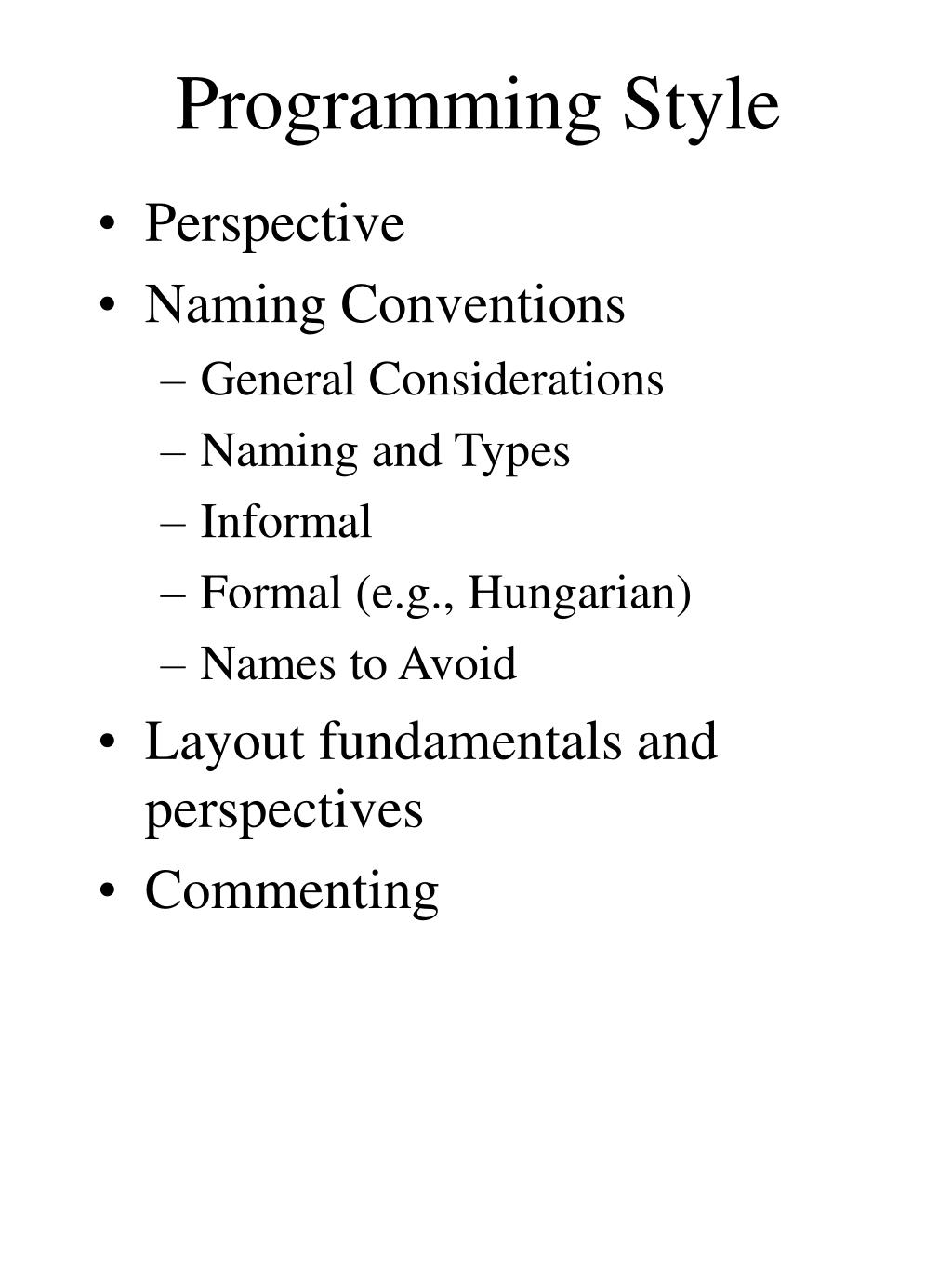 PPT - Programming Style PowerPoint Presentation, free download - ID:1005465