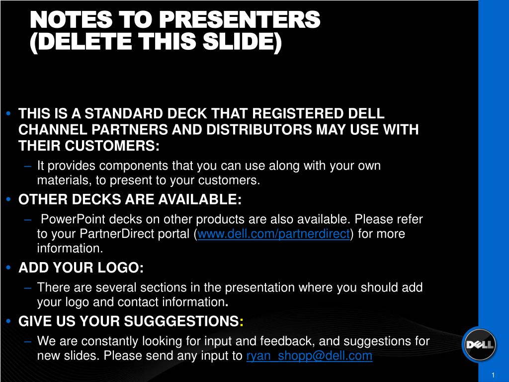 Ppt Notes To Presenters Delete This Slide Powerpoint Presentation