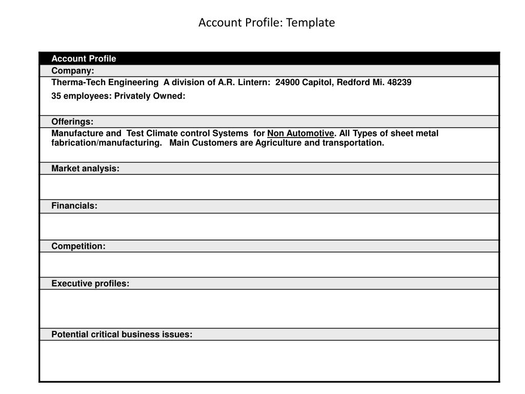 PPT - Account Profile: Template PowerPoint Presentation, free download ...