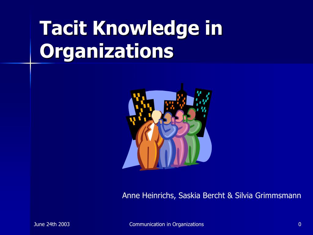 PPT - Tacit Knowledge in Organizations PowerPoint Presentation, free ...