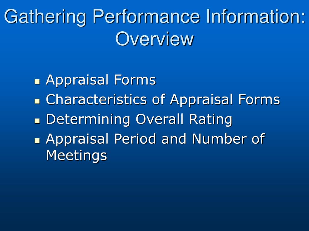 PPT - Gathering Performance Information: Overview PowerPoint ...