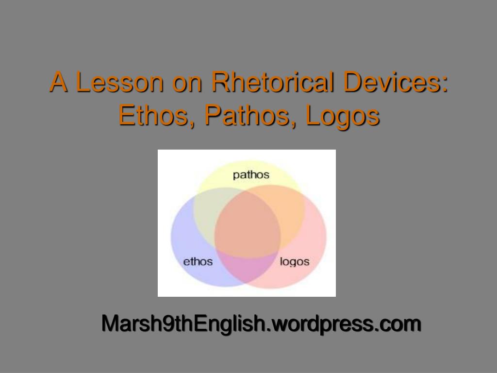 PPT - A Lesson on Rhetorical Devices: Ethos, Pathos, Logos PowerPoint ...