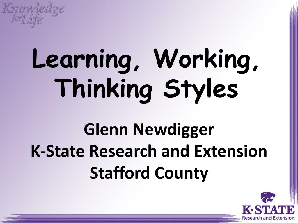 PPT - Learning, Working, Thinking Styles PowerPoint Presentation, free ...