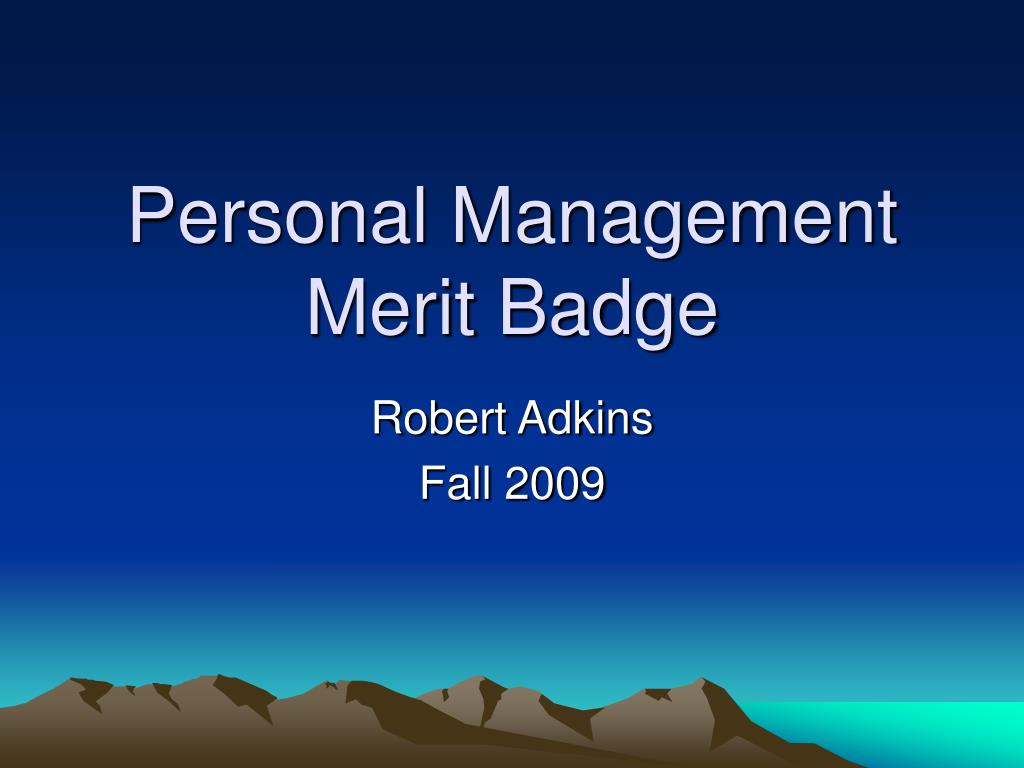 PPT - Personal Management Merit Badge PowerPoint Presentation, free ...