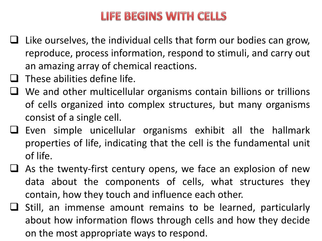PPT - LIFE BEGINS WITH CELLS PowerPoint Presentation, free download ...