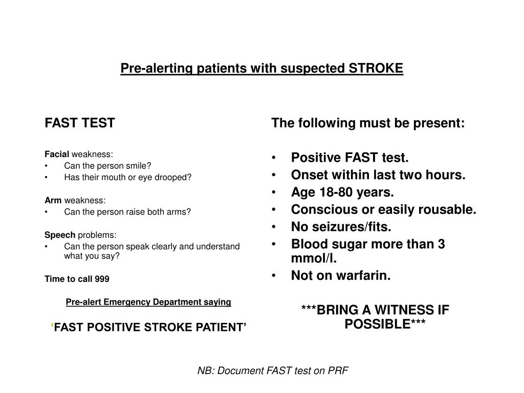 PPT - Pre-alerting patients with suspected STROKE PowerPoint ...