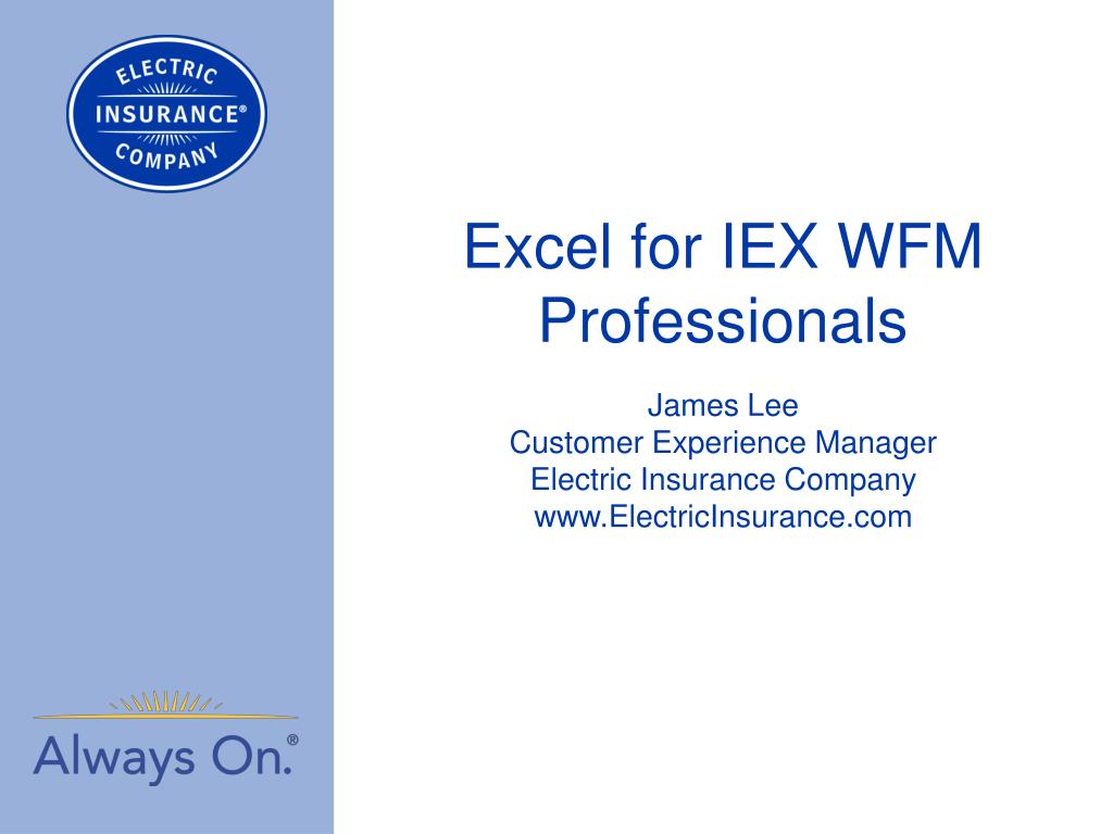 PPT - Excel for IEX WFM Professionals PowerPoint Presentation, free ...