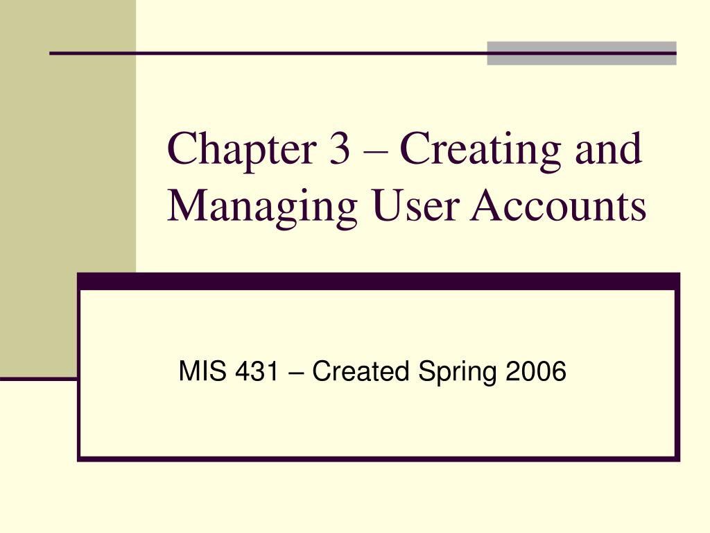 PPT - Creating and Managing User Accounts in Active Directory ...