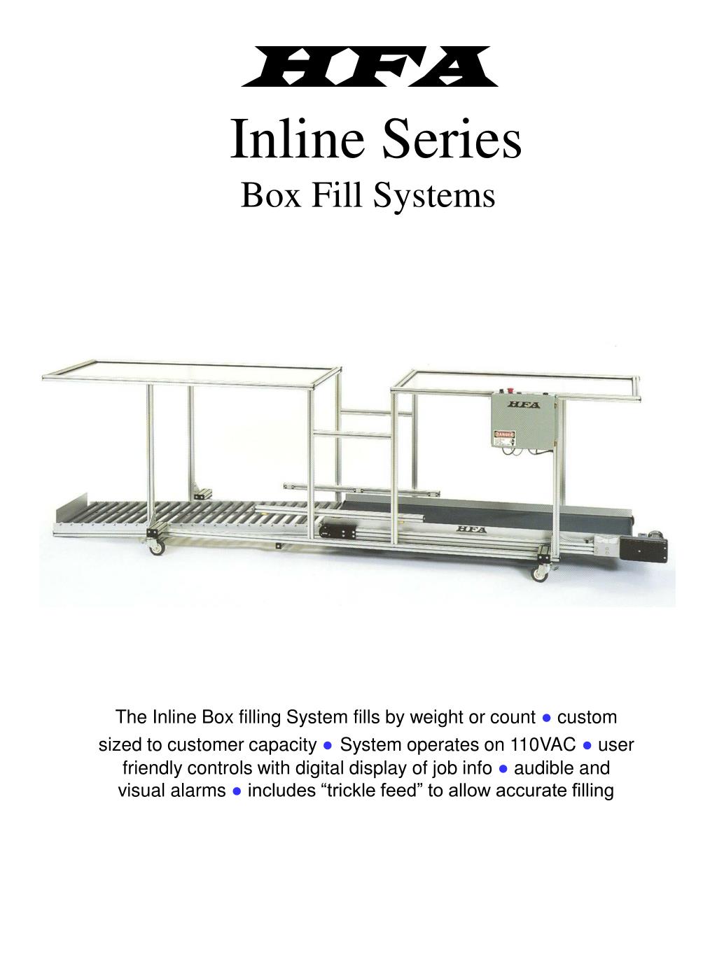 PPT - HFA Inline Series Box Fill Systems PowerPoint Presentation, free ...