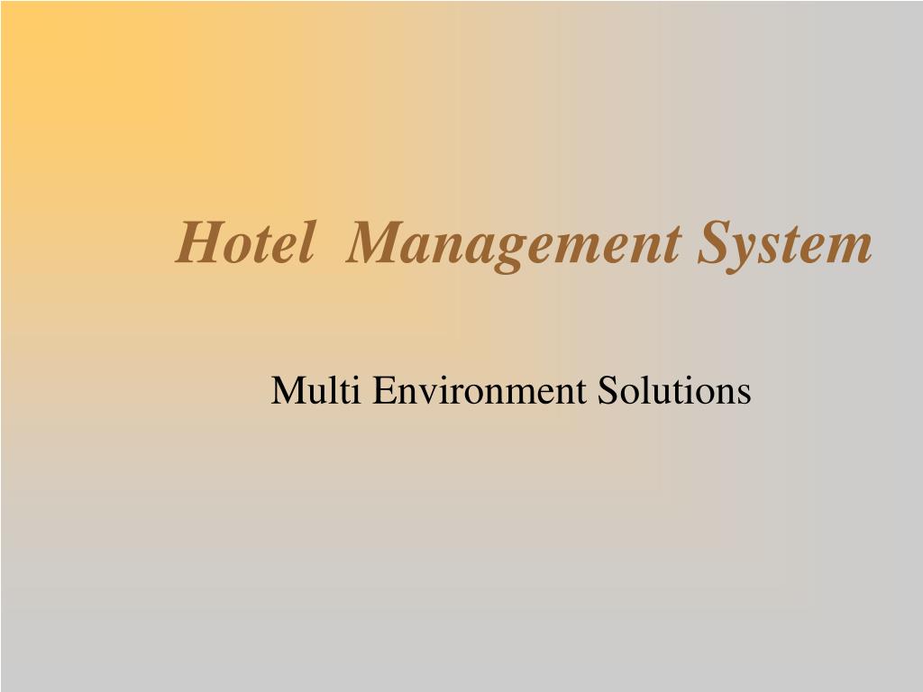 PPT - Hotel Management System PowerPoint Presentation, free download ...