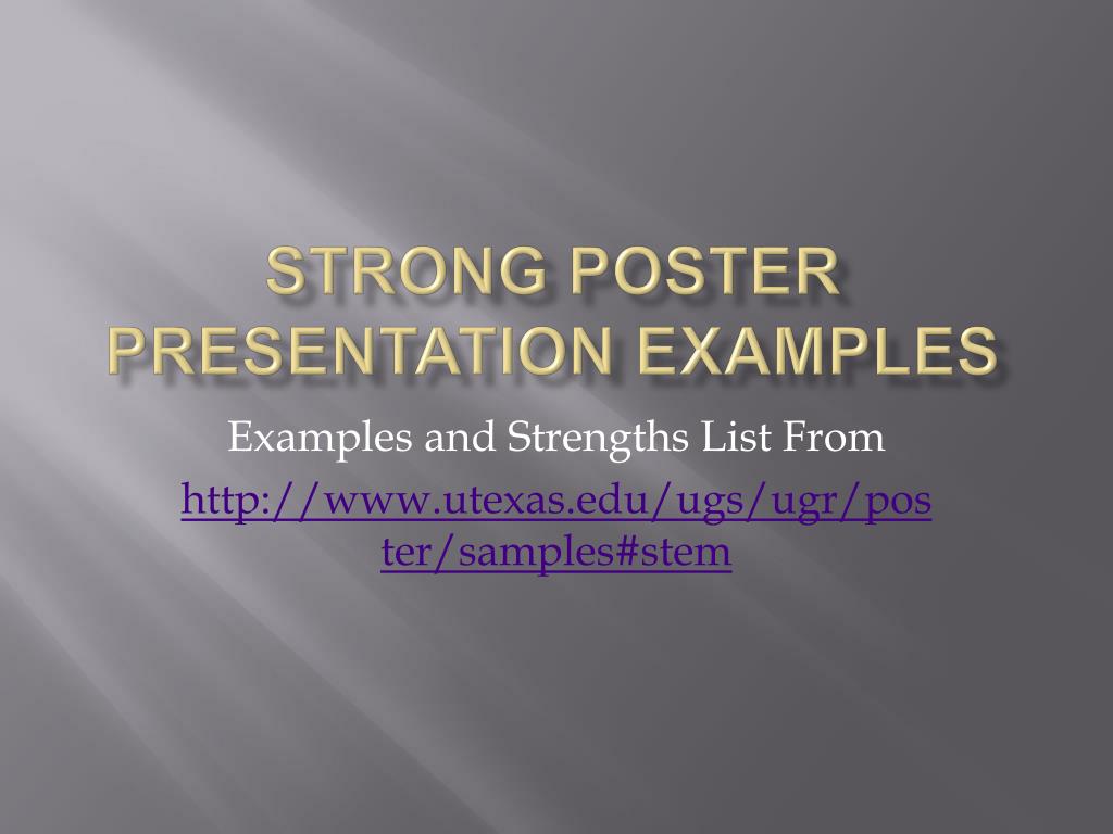 PPT - Strong Poster Presentation Examples PowerPoint Presentation, free ...