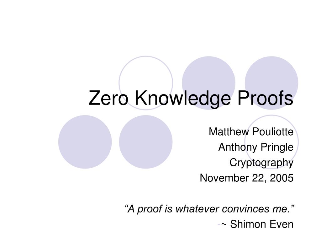 PPT - Zero Knowledge Proofs in Cryptography PowerPoint Presentation ...