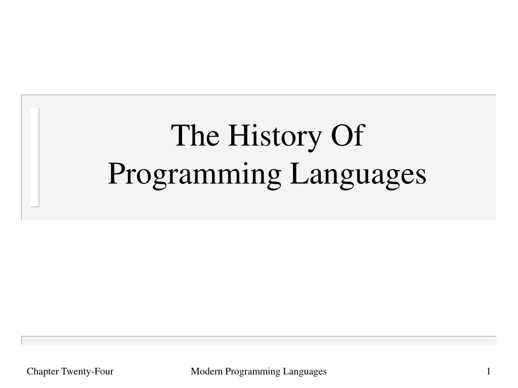 PPT - The History Of Programming Languages PowerPoint Presentation ...