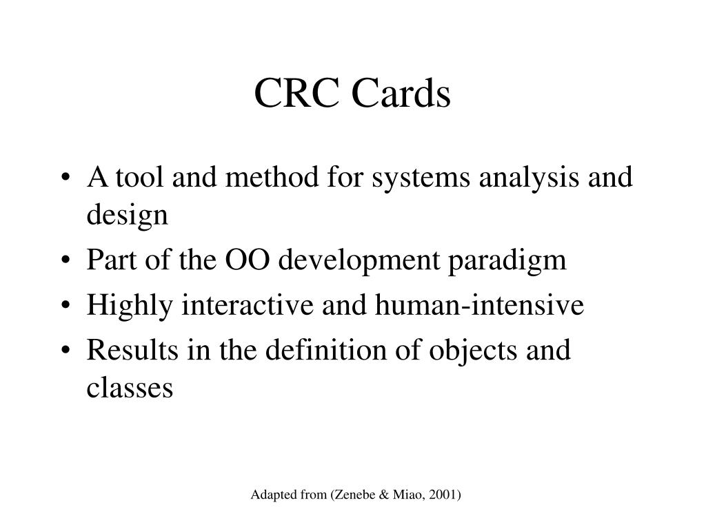 PPT - CRC Cards PowerPoint Presentation, free download - ID:1033653