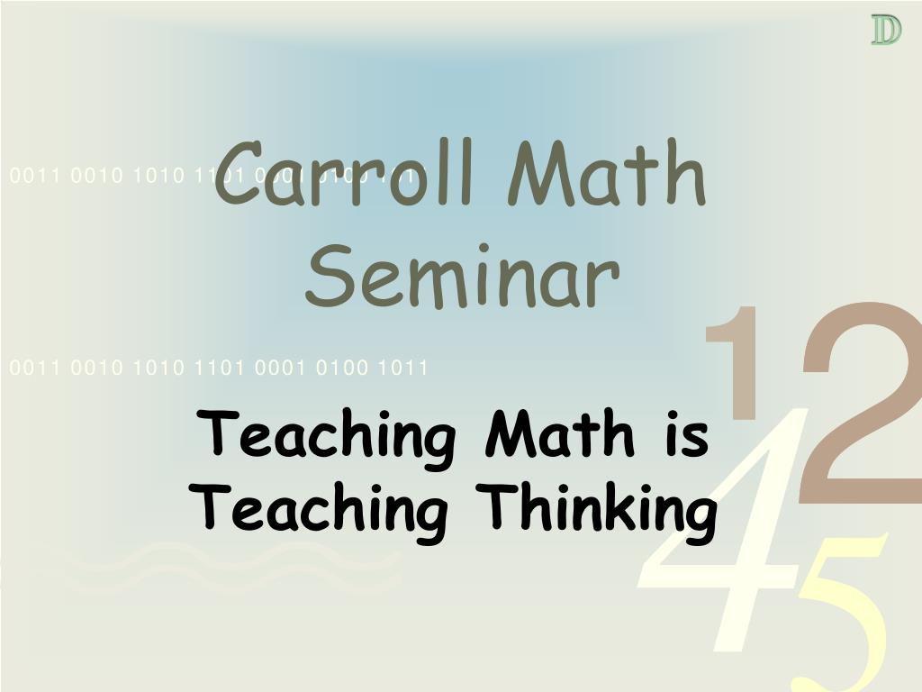 PPT - Carroll Math Seminar PowerPoint Presentation, free download - ID ...