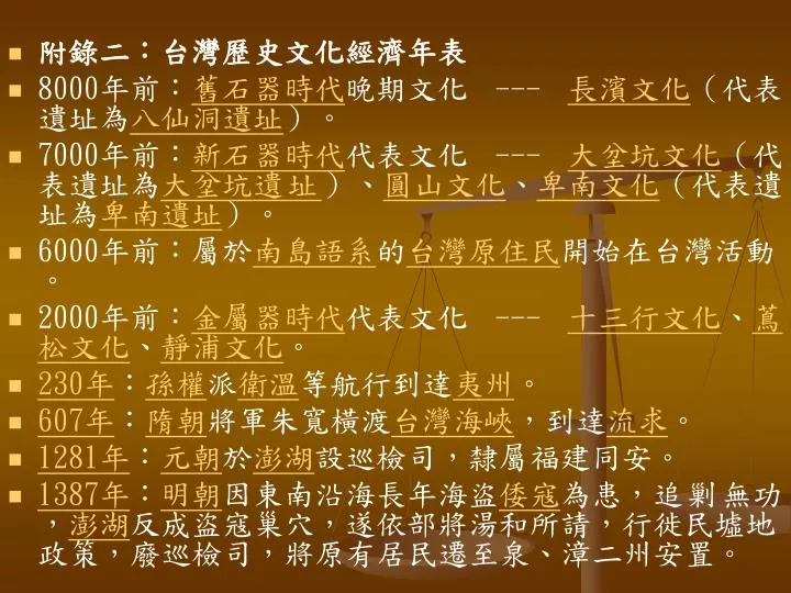 PPT - Timeline of Taiwan’s Historical, Cultural, and Economic Events ...