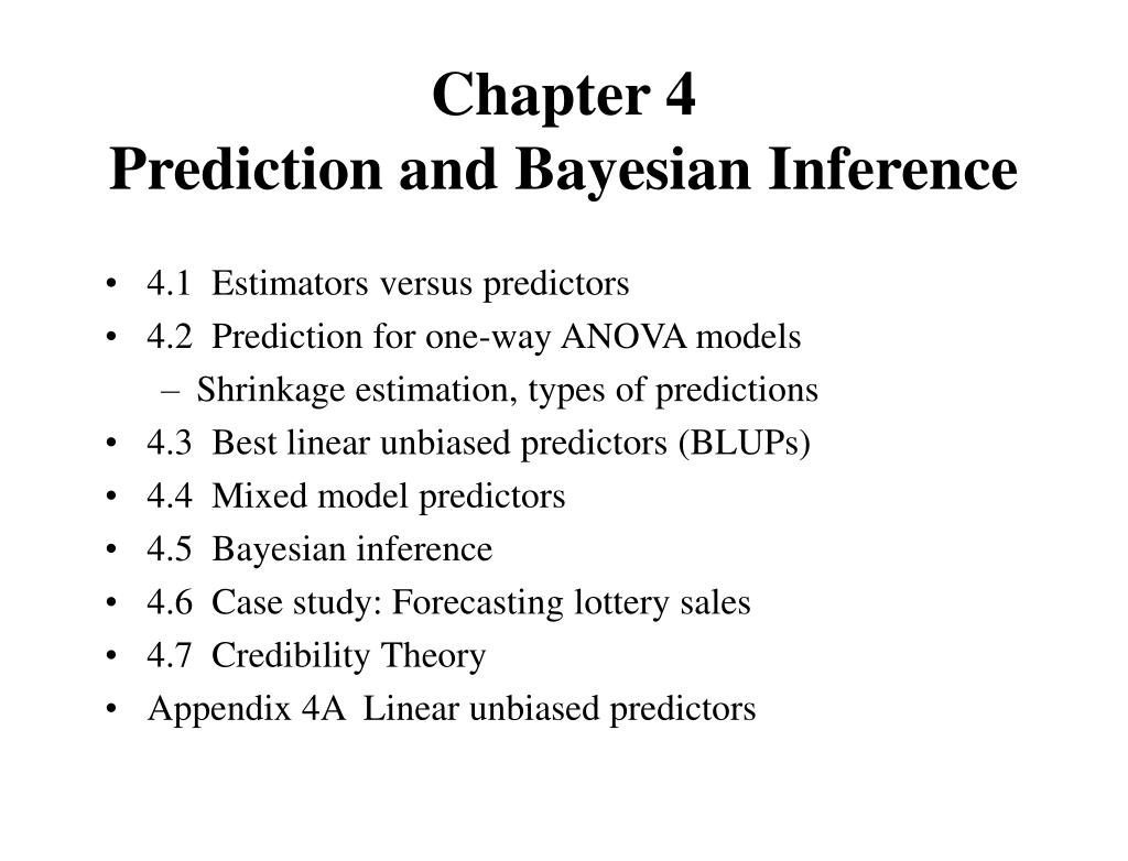 Ppt Chapter 4 Prediction And Bayesian Inference Powerpoint