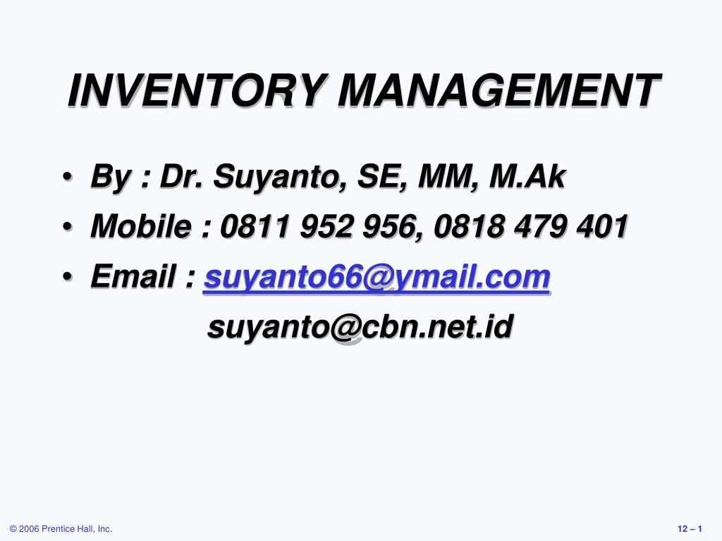 PPT - INVENTORY MANAGEMENT PowerPoint Presentation, free download - ID ...