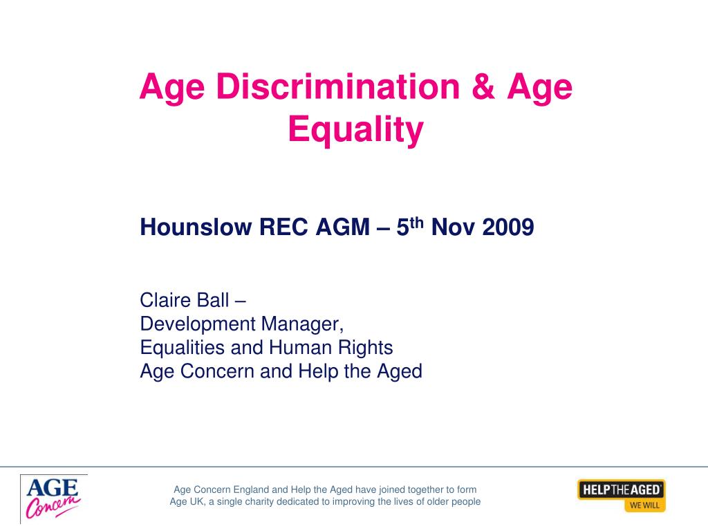PPT - Age Discrimination & Age Equality PowerPoint Presentation - ID ...