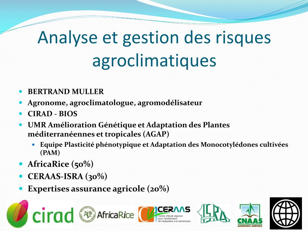 PPT - Analyse et gestion des risques agroclimatiques PowerPoint Presentation - ID:1045208