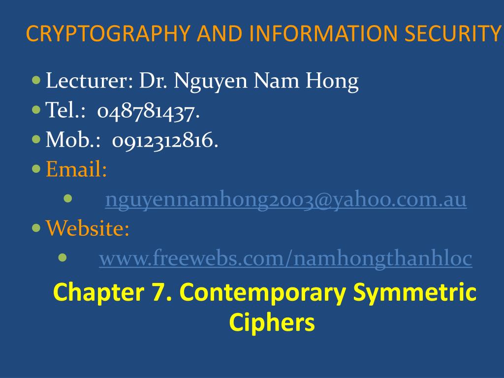 PPT - CRYPTOGRAPHY AND INFORMATION SECURITY PowerPoint Presentation ...
