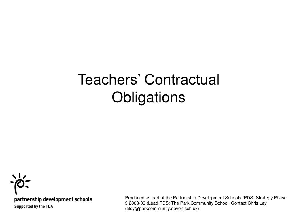 PPT - Teachers’ Contractual Obligations PowerPoint Presentation, free ...