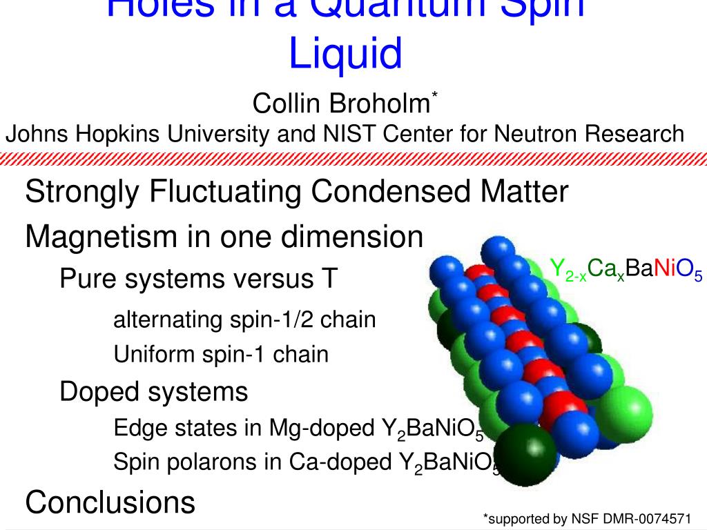 PPT - Holes in a Quantum Spin Liquid PowerPoint Presentation, free ...