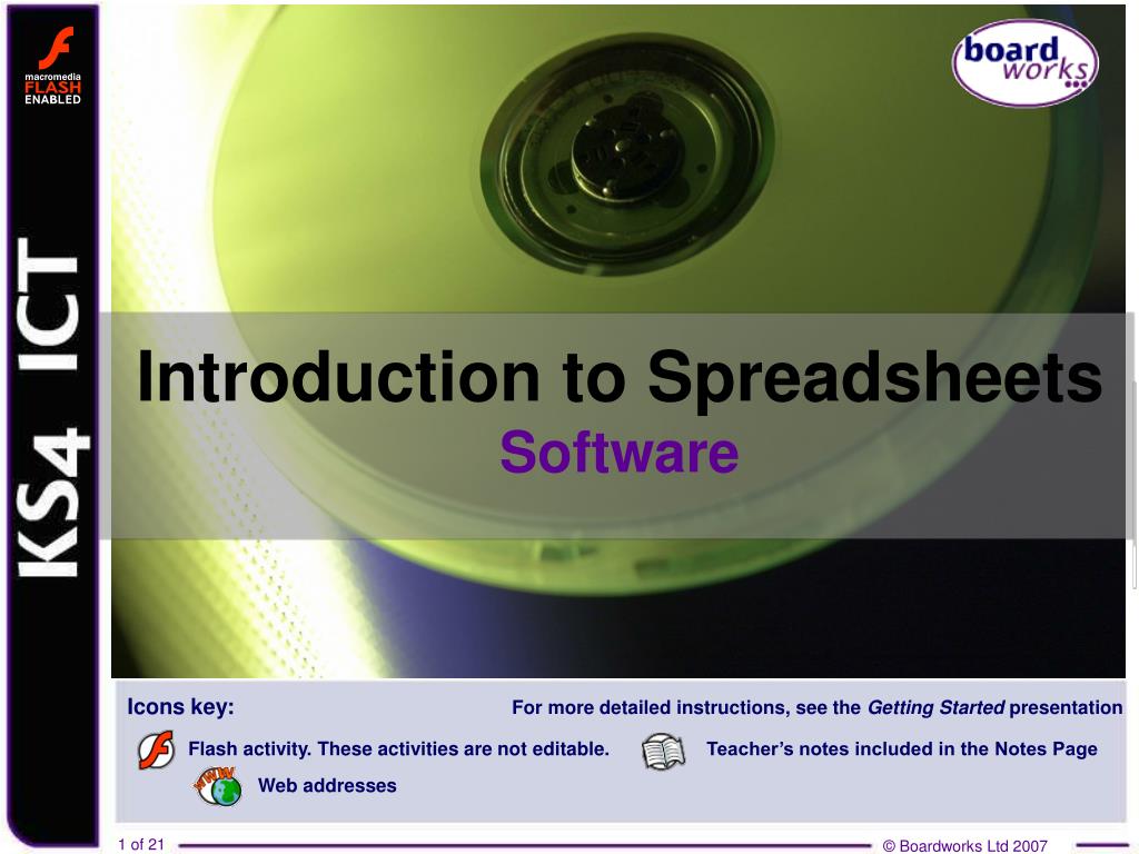 PPT - Introduction to Spreadsheets Software PowerPoint Presentation ...