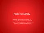 PPT - Personal Safety & Security Safety Tips PowerPoint Presentation ...