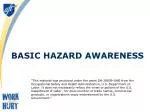 PPT - Basic Hazard Awareness PowerPoint Presentation, free download ...