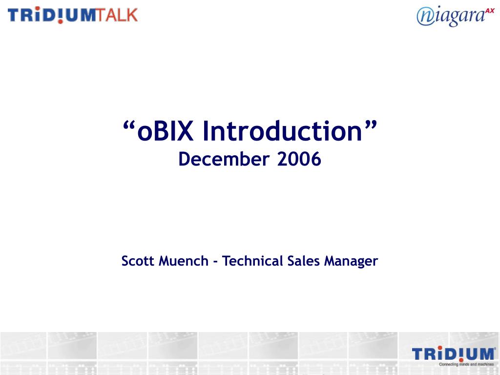 PPT - “oBIX Introduction” December 2006 PowerPoint Presentation, free ...
