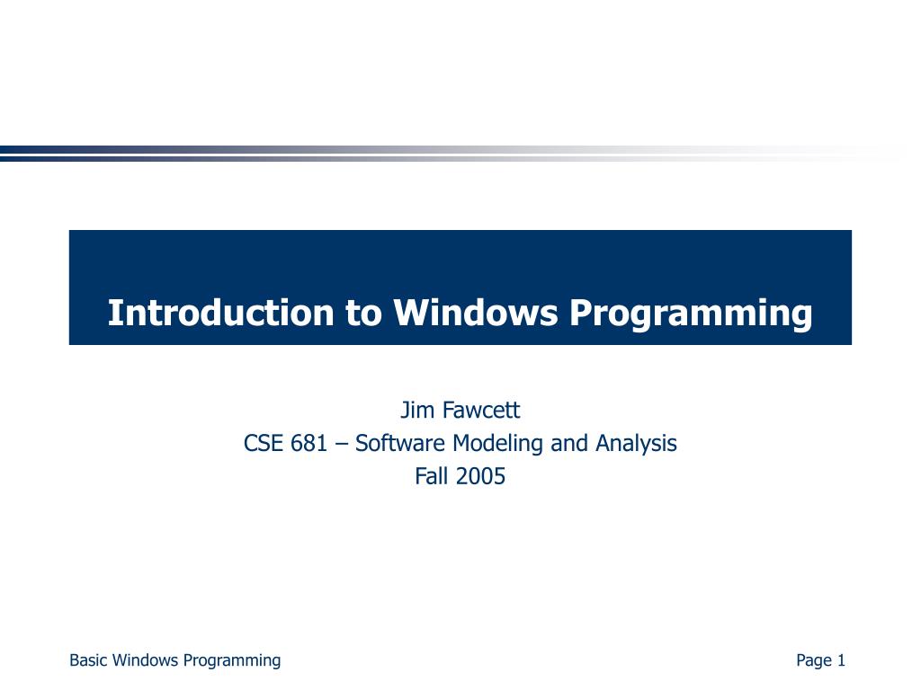 PPT - Introduction to Windows Programming PowerPoint Presentation, free ...