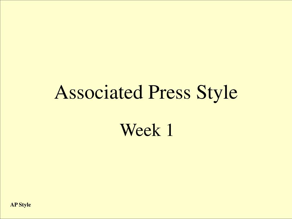 PPT - Associated Press Style PowerPoint Presentation, free download ...