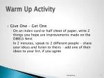 PPT - Warm up activity PowerPoint Presentation, free download - ID:4096630