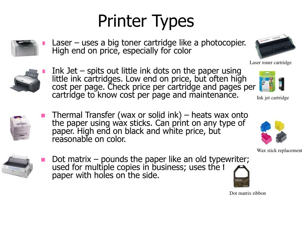 PPT - Printer Types PowerPoint Presentation, free download - ID:1074400