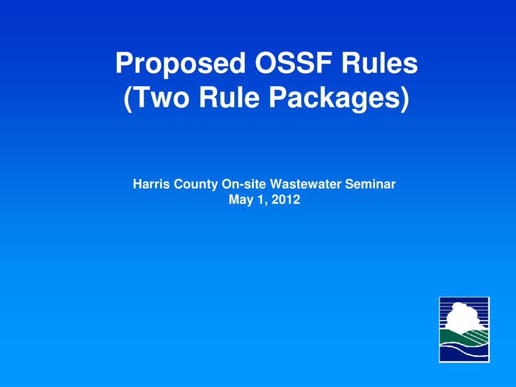 PPT - Proposed OSSF Rules ( Two Rule Packages) PowerPoint Presentation ...