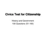 PPT - Civics Test for Citizenship PowerPoint Presentation, free ...