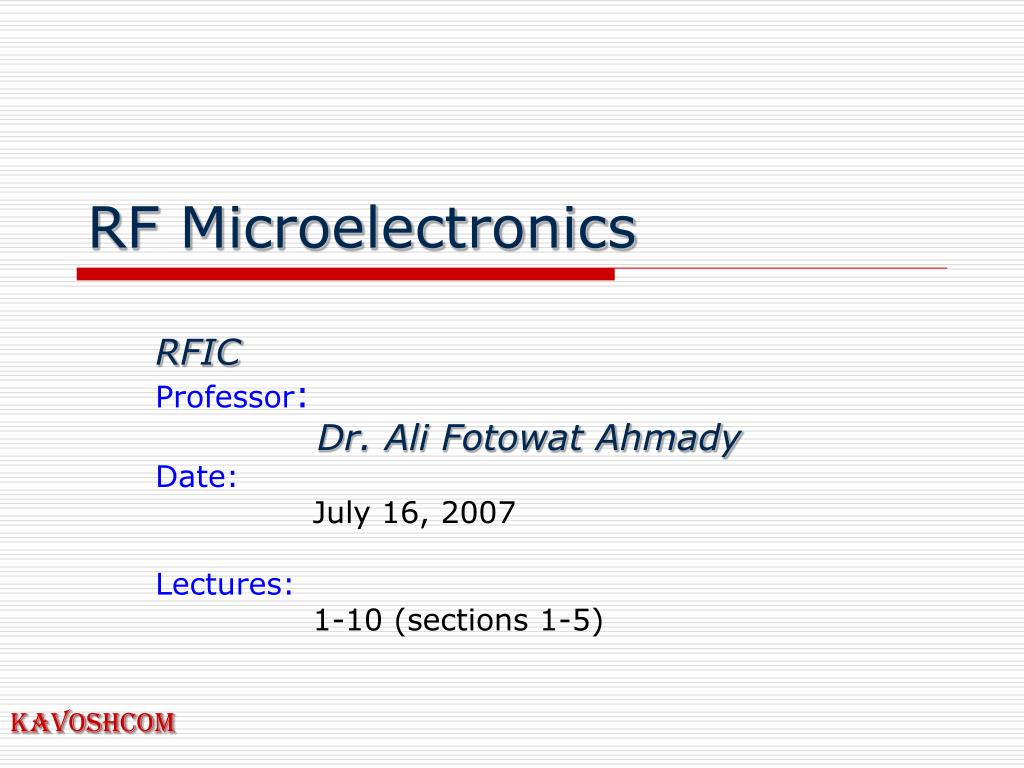 PPT - RF Microelectronics PowerPoint Presentation, free download - ID ...