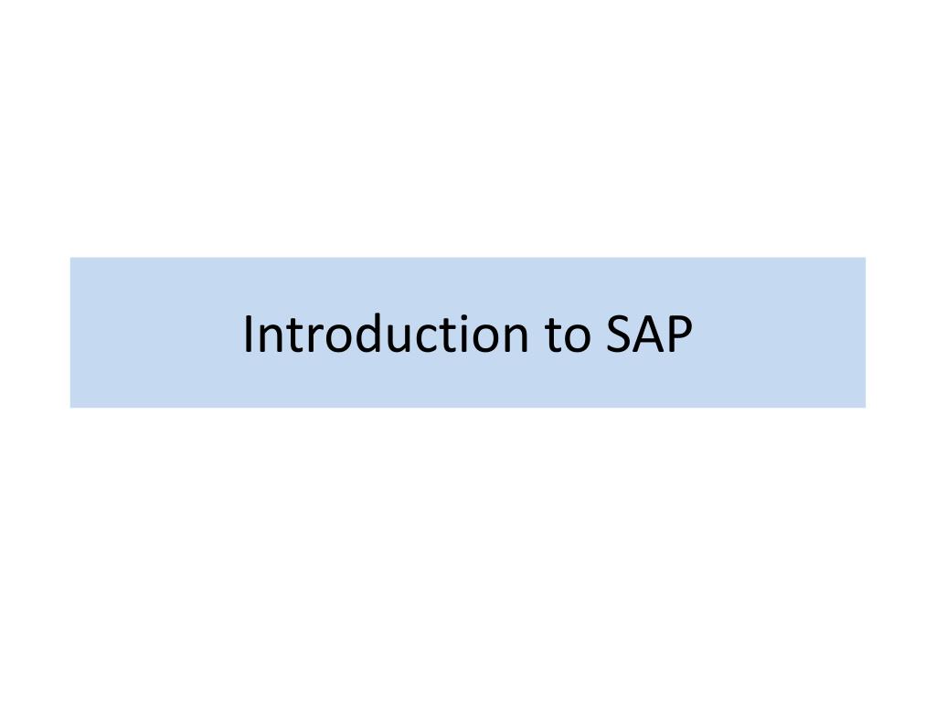 PPT - Introduction to SAP PowerPoint Presentation, free download - ID ...