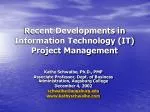 PPT - Project Management in Information Technology PowerPoint ...