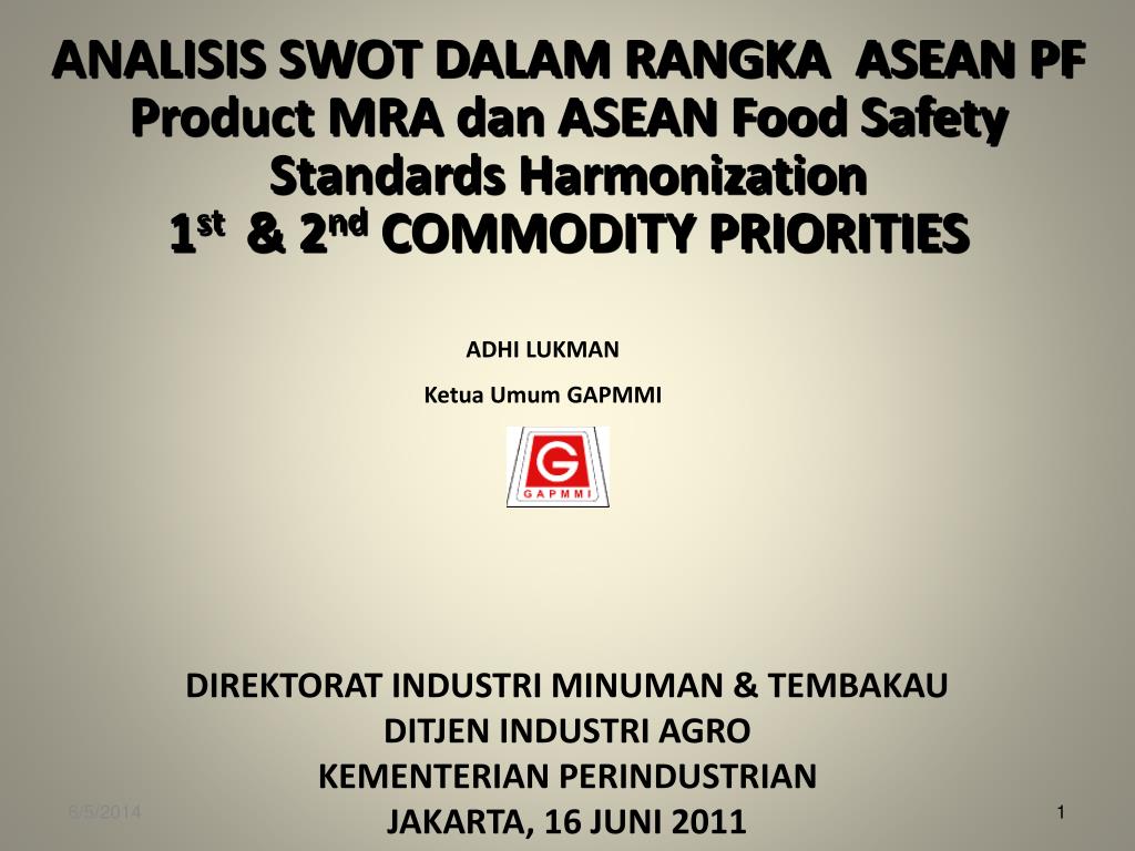 PPT - ANALISIS SWOT DALAM RANGKA ASEAN PF Product MRA dan ASEAN Food ...