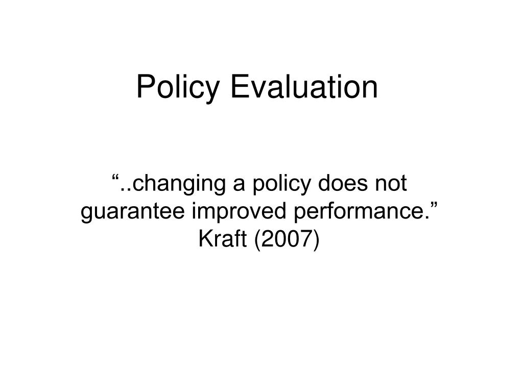 PPT - Policy Evaluation PowerPoint Presentation, free download - ID:1091107