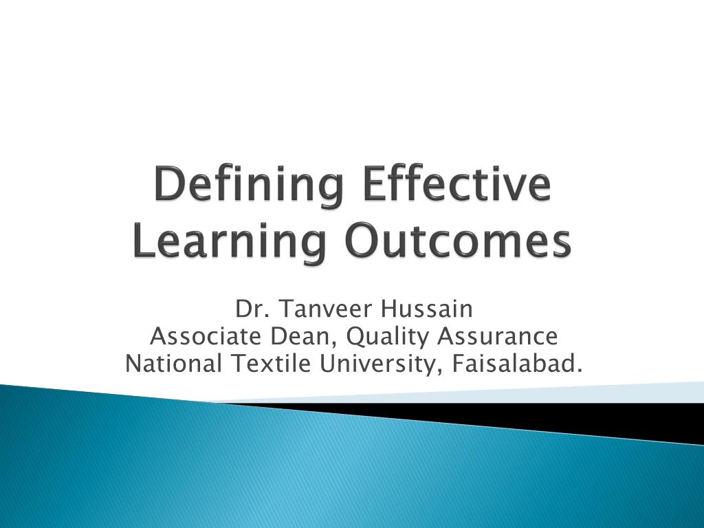 PPT - Defining Effective Learning Outcomes PowerPoint Presentation ...