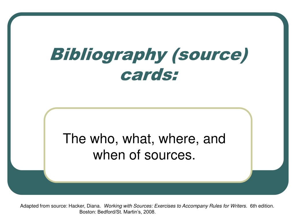 PPT - Bibliography (source) cards: PowerPoint Presentation, free ...