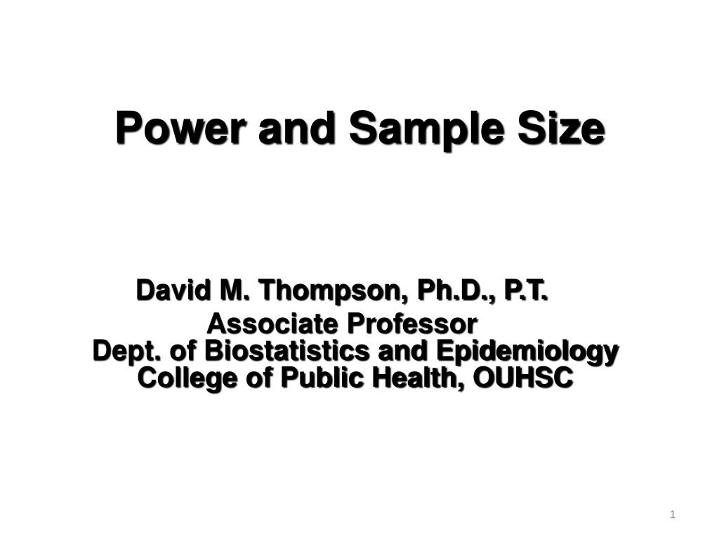 PPT - Power and Sample Size PowerPoint Presentation, free download - ID ...
