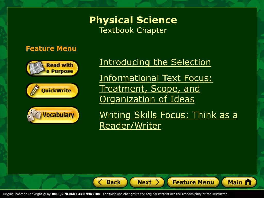 PPT - Physical Science Textbook Chapter PowerPoint Presentation, free ...