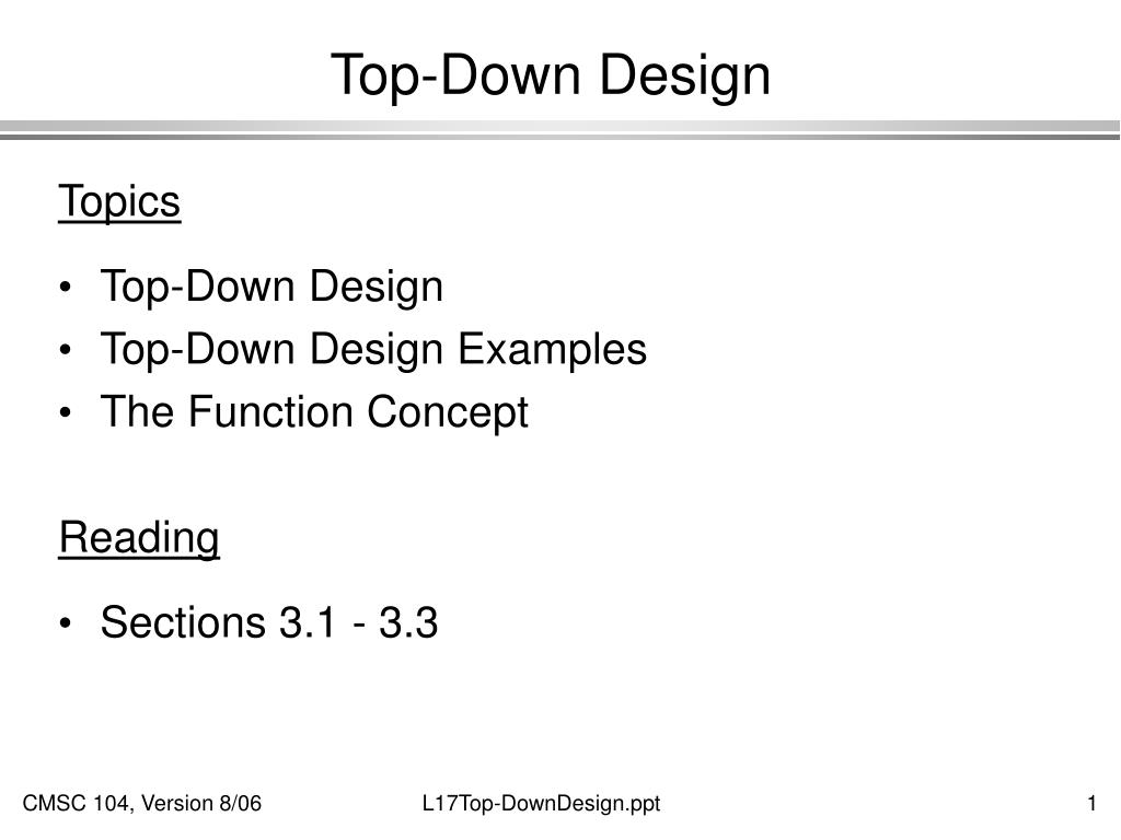 PPT - Top-Down Design PowerPoint Presentation, free download - ID:1103701