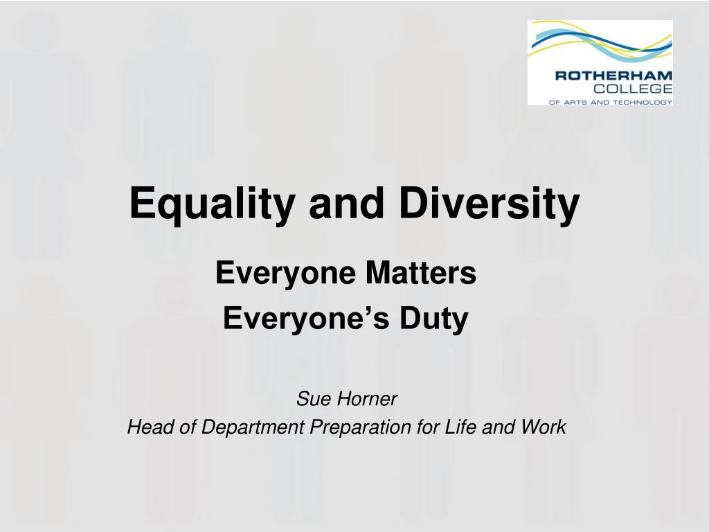 PPT - Equality and Diversity PowerPoint Presentation, free download ...