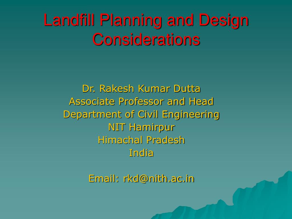 PPT - Landfill Planning and Design Considerations PowerPoint ...