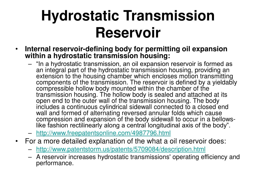 PPT - Hydrostatic Transmission Reservoir PowerPoint Presentation, free ...